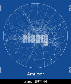 City Map Amritsar India Asia vector illustration black white Stock ...