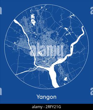 City Map Yangon Myanmar Asia vector illustration Stock Vector Image ...