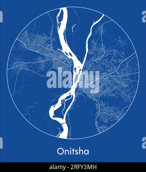 City Map Onitsha Nigeria Africa vector illustration black white Stock ...