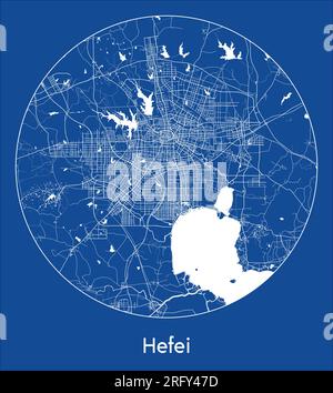 City Map Hefei China Asia vector illustration Stock Vector Image & Art ...
