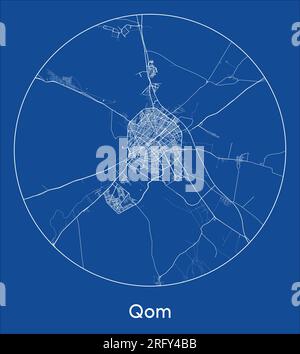 City Map Qom Iran Asia vector illustration black white Stock Vector ...