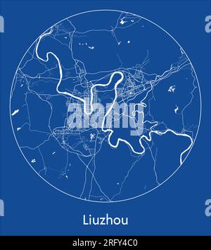 City Map Liuzhou China Asia vector illustration Stock Vector Image ...