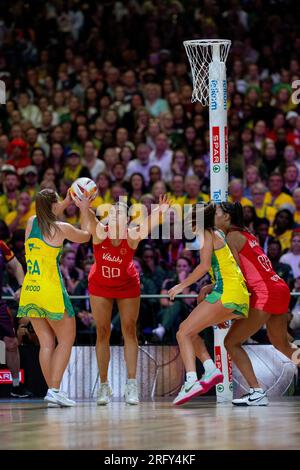 Australia's Steph Wood and England's Layla Guscoth during the 2023 ...