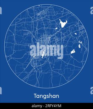 City Map Tangshan China Asia vector illustration black white Stock ...