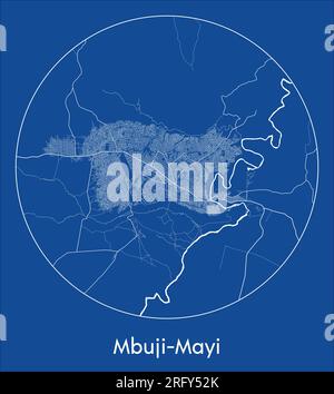 Mbuji-Mayi Democratic Republic of Congo Africa City map blue print ...