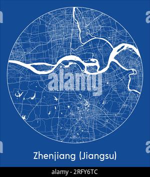 City Map Asia China Zhenjiang (Jiangsu) vector illustration Stock ...