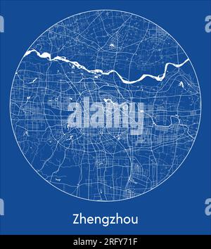 City Map Zhengzhou China Asia vector illustration Stock Vector Image ...