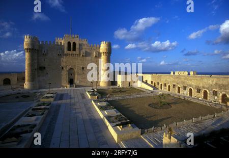 The architecture of Citadel and Fort Qaitbey at the Al Corniche Road in ...