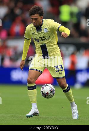 Preston North End's Kian Best in action during the Sky Bet Championship ...