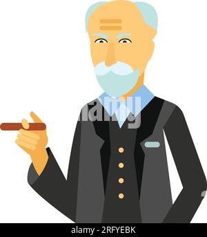 Sigmund Freud cartoon character. Vector Illustration. Kids History ...