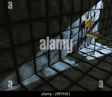 Padded cell with a chair and a light Stock Photo - Alamy