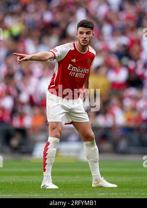 Arsenal’s Declan Rice during the FA Community Shield match at Wembley ...