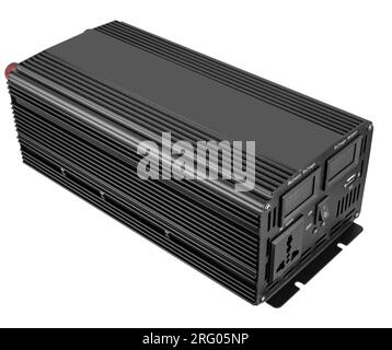 Inverters, voltage converter on white background in insulation Stock ...