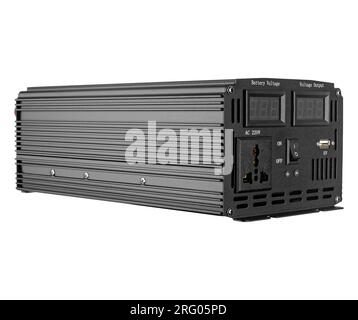 Inverters, voltage converter on white background in insulation Stock ...