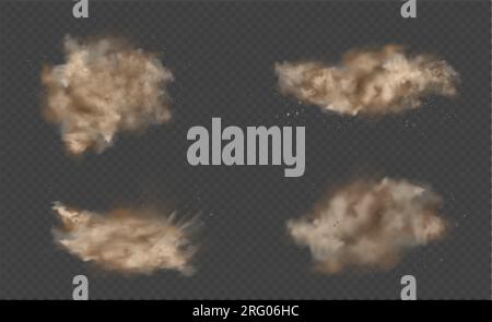 Dust cloud, sand storm, powder spray on transparent background. Desert ...