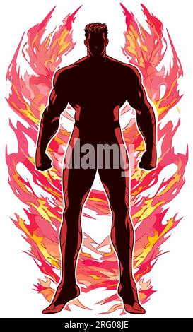 Fire Superhero Anime Stock Vector Image & Art - Alamy
