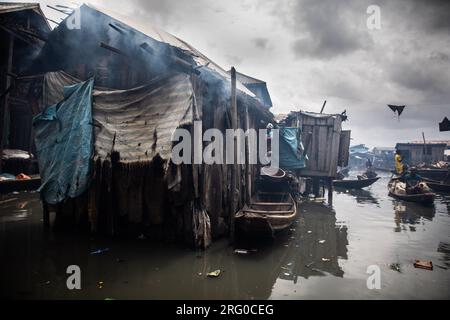 Lagos, Nigeria. 27th July, 2023. People get around in boats during ...