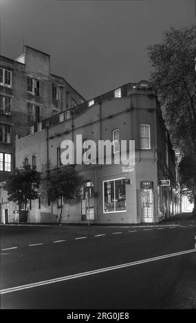 A night view of a storefront on Campbell Street at Foster Street in ...