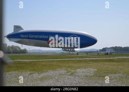 Friedrichshafen, Germany. 26th May, 2023. A Zeppelin NT (New Technology ...