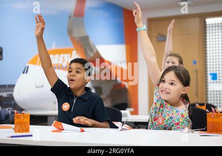 EDITORIAL USE ONLY (left to right) Eleanor Sage, aged 9, Seb Williams ...