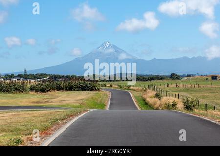 A beautiful view from the Taranaki summit climb in New Zealand Stock ...