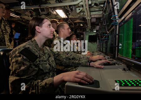 Sonar operators in Nuclear Submarine HMS Talent, Egypt Stock Photo - Alamy