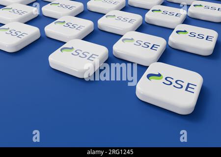 LONDON, UK - July 2023: SSE gas and electricity energy supplier company ...