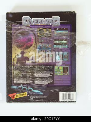 1980s gaming, Overlord, MS-DOS computer game, box front cover art of a ...