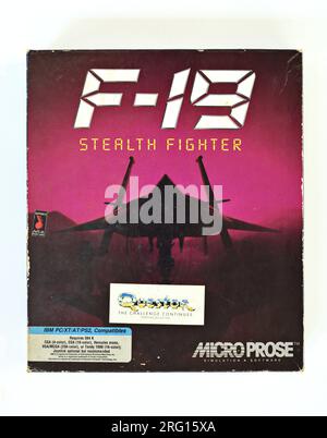 F-19 Stealth Fighter - combat flight simulator; 1988 MS-DOS computer ...