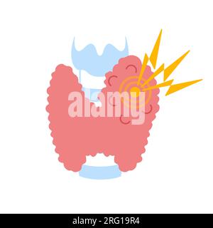 Thyroid gland with goiter body organ outline icon Stock Vector Image ...