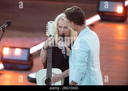 German pop singer Nicole on 22 May 1991 in Berlin. With the song "Ein ...