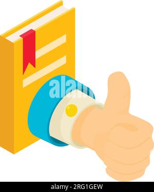 Election program icon isometric vector. Man hand with thumb up and ...