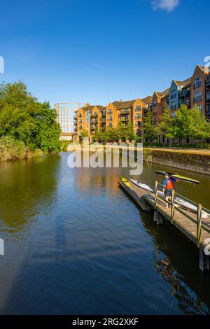 the town of tonbridge on the river medway in kent Stock Photo - Alamy