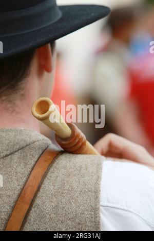 Cor des Alpes. Instrument traditionnel à vent alpin. Doran. Haute ...