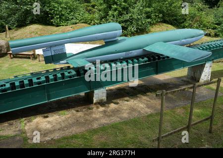 Replica WW2 V1 flying bomb on launching ramp Imperial war museum Museum ...