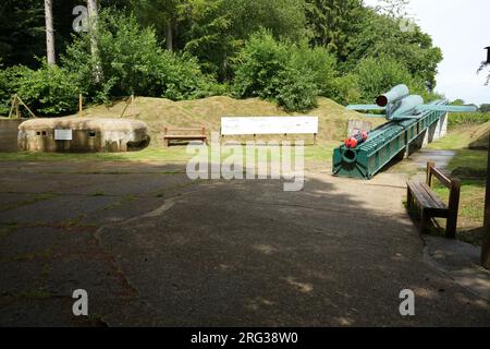 Replica V1 Rocket on the launch ramp at The V1 launch site Val Ygot d ...