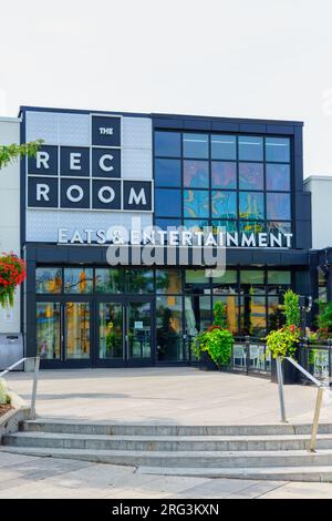 Mississauga, Canada, Exterior architecture of the entrance and facade ...