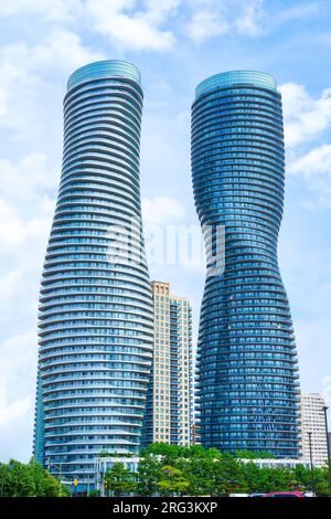 Mississauga, Canada, Absolute World skyscrapers or twin-towers in the ...