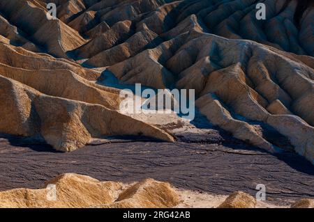 Erosional rock formations in the Amargosa Range at Zabriskie Point ...
