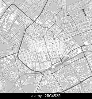 Krefeld, Germany printable street map in classic style colors with all ...
