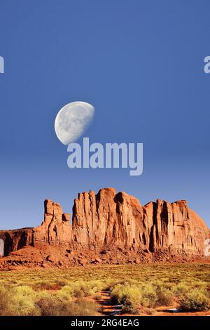 Moonrise Monument Valley north east Arizona Navajo Nation USA Stock ...
