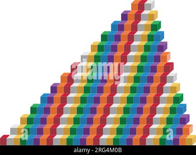 Pyramid of cubes. 3D vector illustration isolated on white background ...