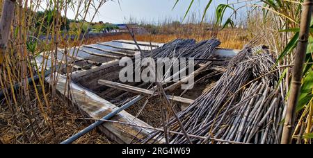 Water management, rain water reservoir, Syros island, Greece, Southern ...