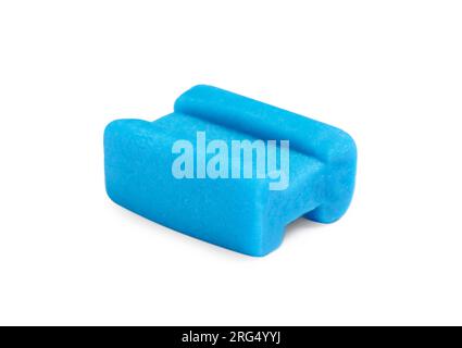 One tasty blue bubble gum isolated on white, top view Stock Photo - Alamy