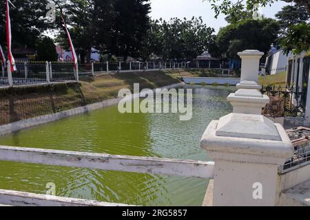 The moat that surrounds the fort for defense from enemy attacks at ...