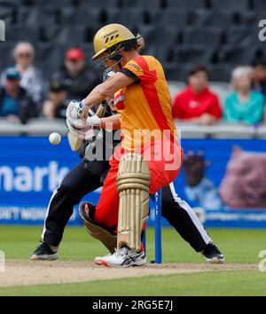 Manchester, 7 August 2023. Sophie Devine batting for Birmingham Phoenix ...
