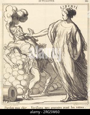 Pardon mon cher.... Honoré Daumier (1808-1879). Lithographs Stock Photo ...