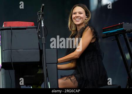 Jackie Miclau, of the band Mt. Joy, performs on day four of the ...
