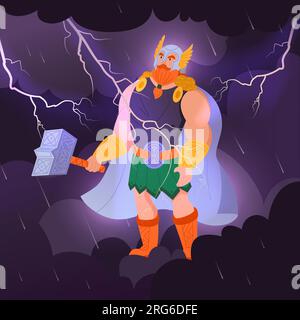 Illustration of a head of Norse mythology god, Odin with beard, hat and ...