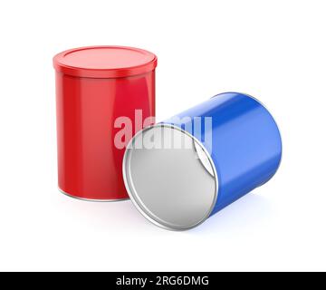 Blank tin can metal container for food or cosmetic. 3d illustration on ...